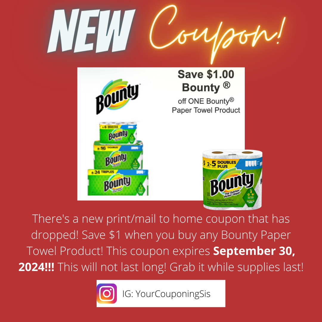 SAVE $1 ON BOUNTY PAPER PRODUCTS | Save With Sis
